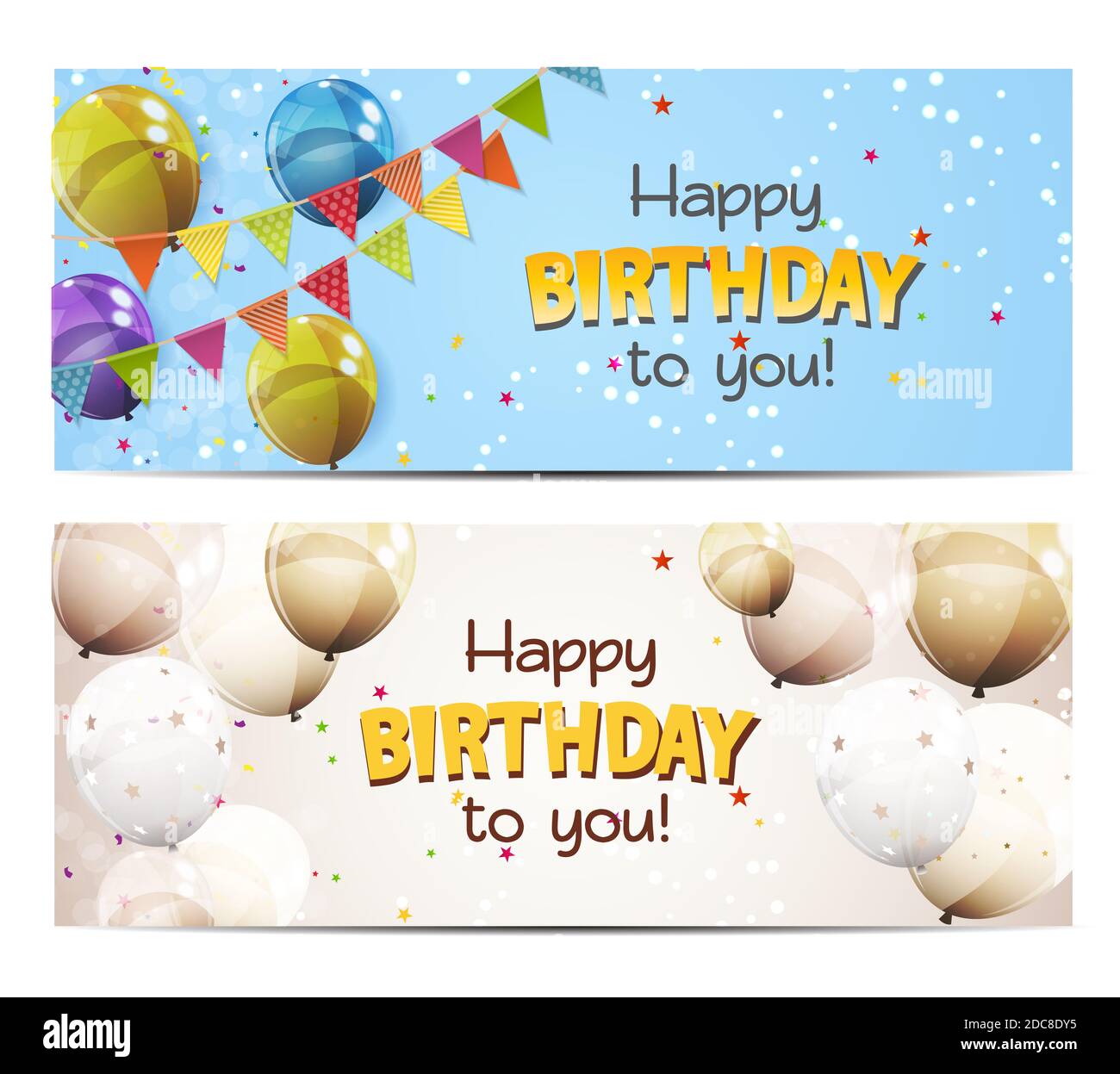 Party Background Baner with Flags and Balloons Illustration Stock Photo ...