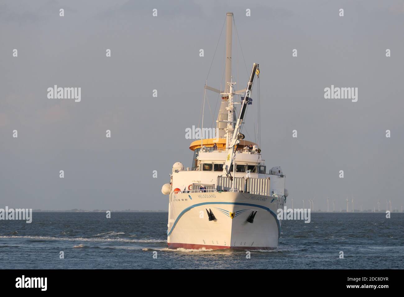 The passenger ship Helgoland will reach the port of Cuxhaven in the ...
