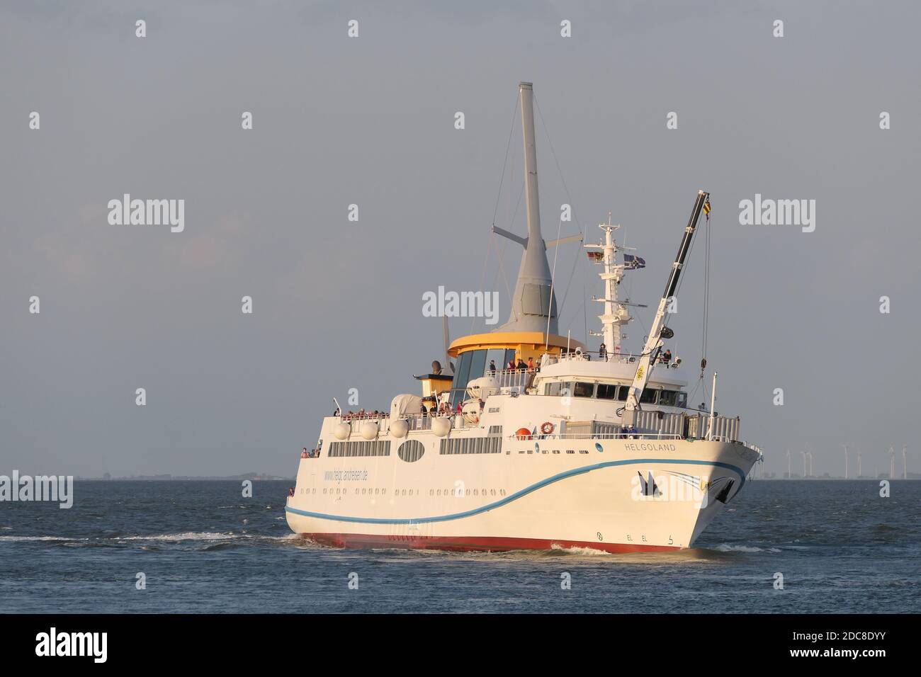 The passenger ship Helgoland will reach the port of Cuxhaven in the ...