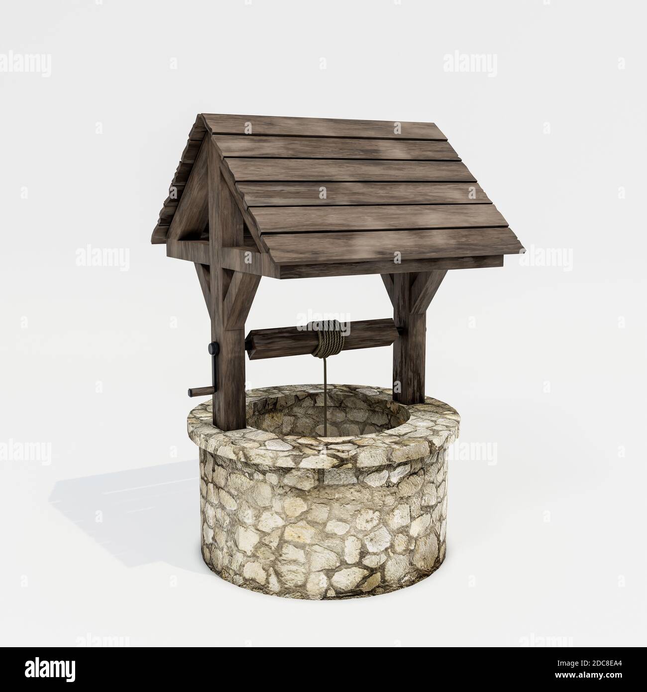 water well isolated on white background 3d illustration Stock Photo - Alamy
