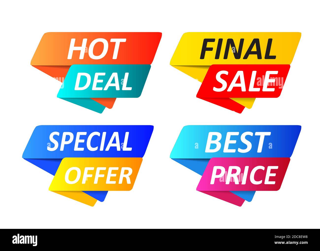 Special offer tag collection, set of banner element icons. Illustration ...