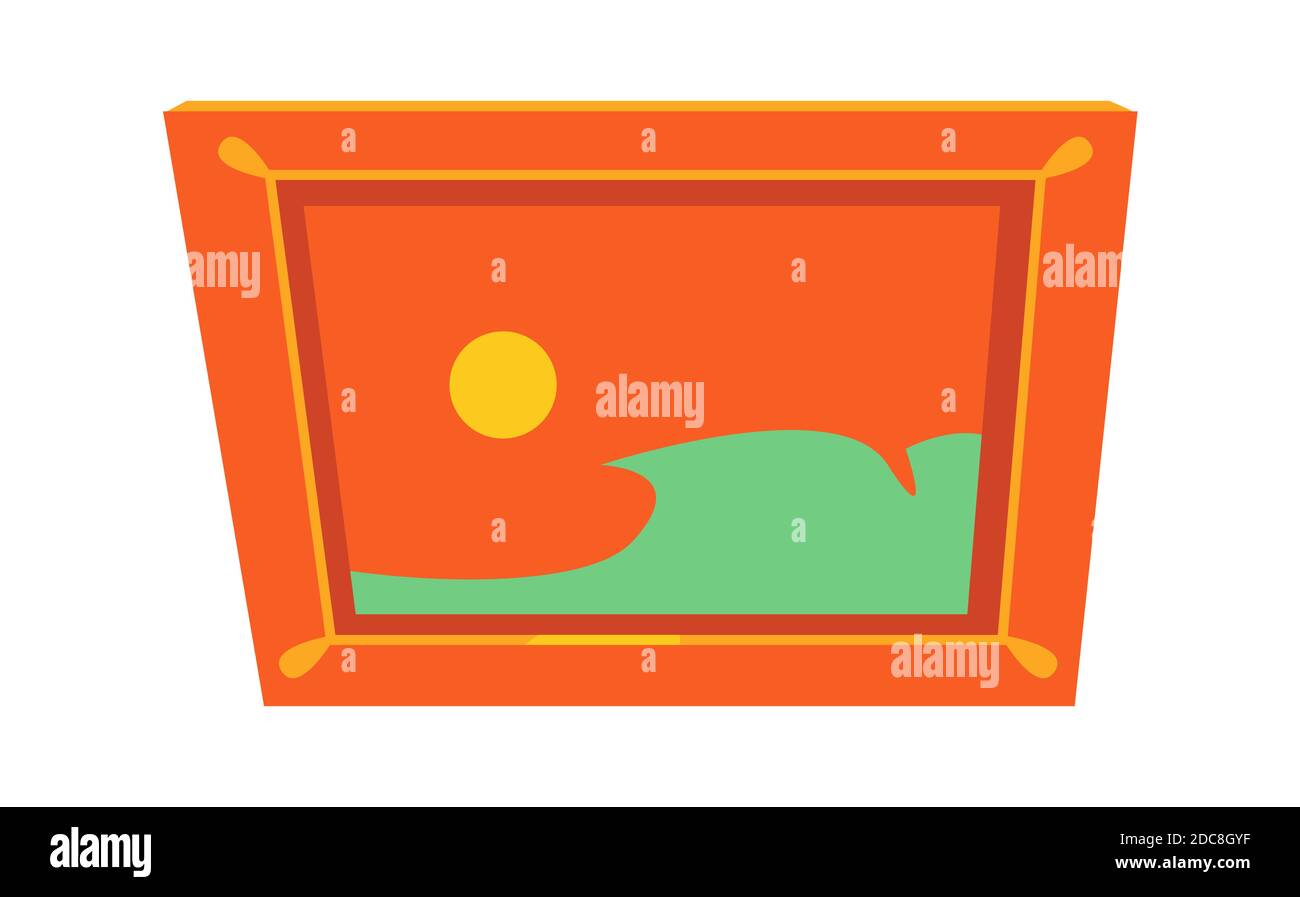 Simple picture icon in a frame, simplest image, cartoon vector isolated ...