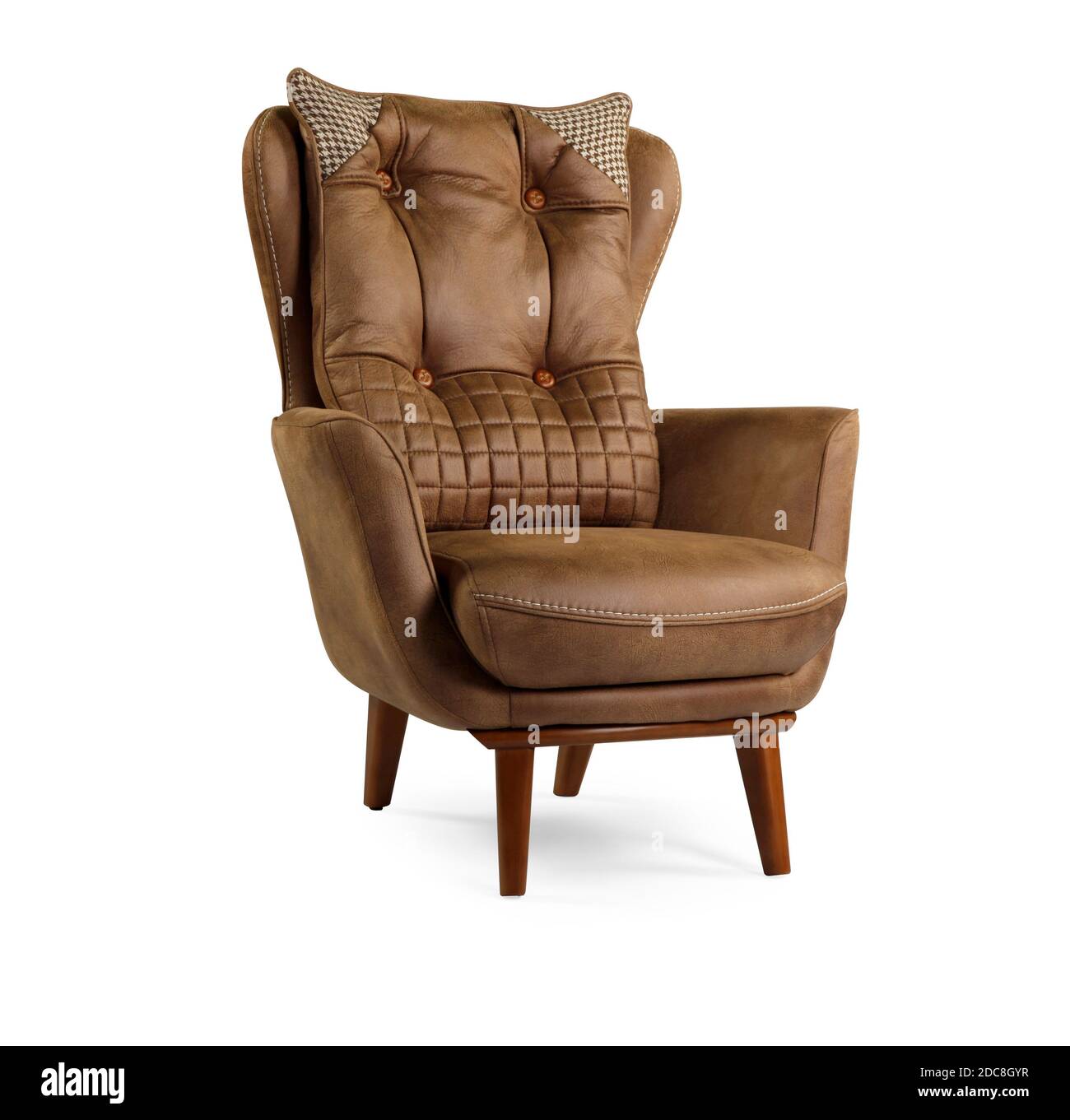 Single sofa modern comfort on white background . corner view Stock ...