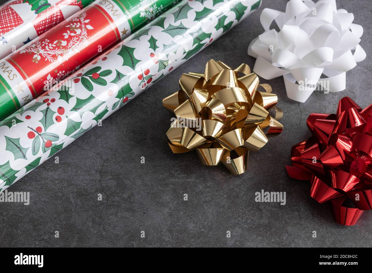 Christmas wrapping paper for wrapping packages Stock Photo - Alamy