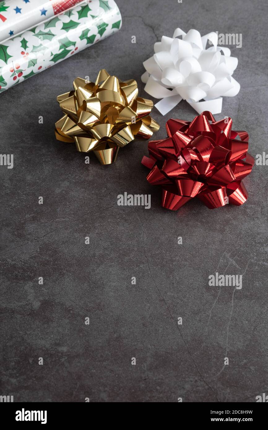 Christmas wrapping paper for wrapping packages Stock Photo - Alamy