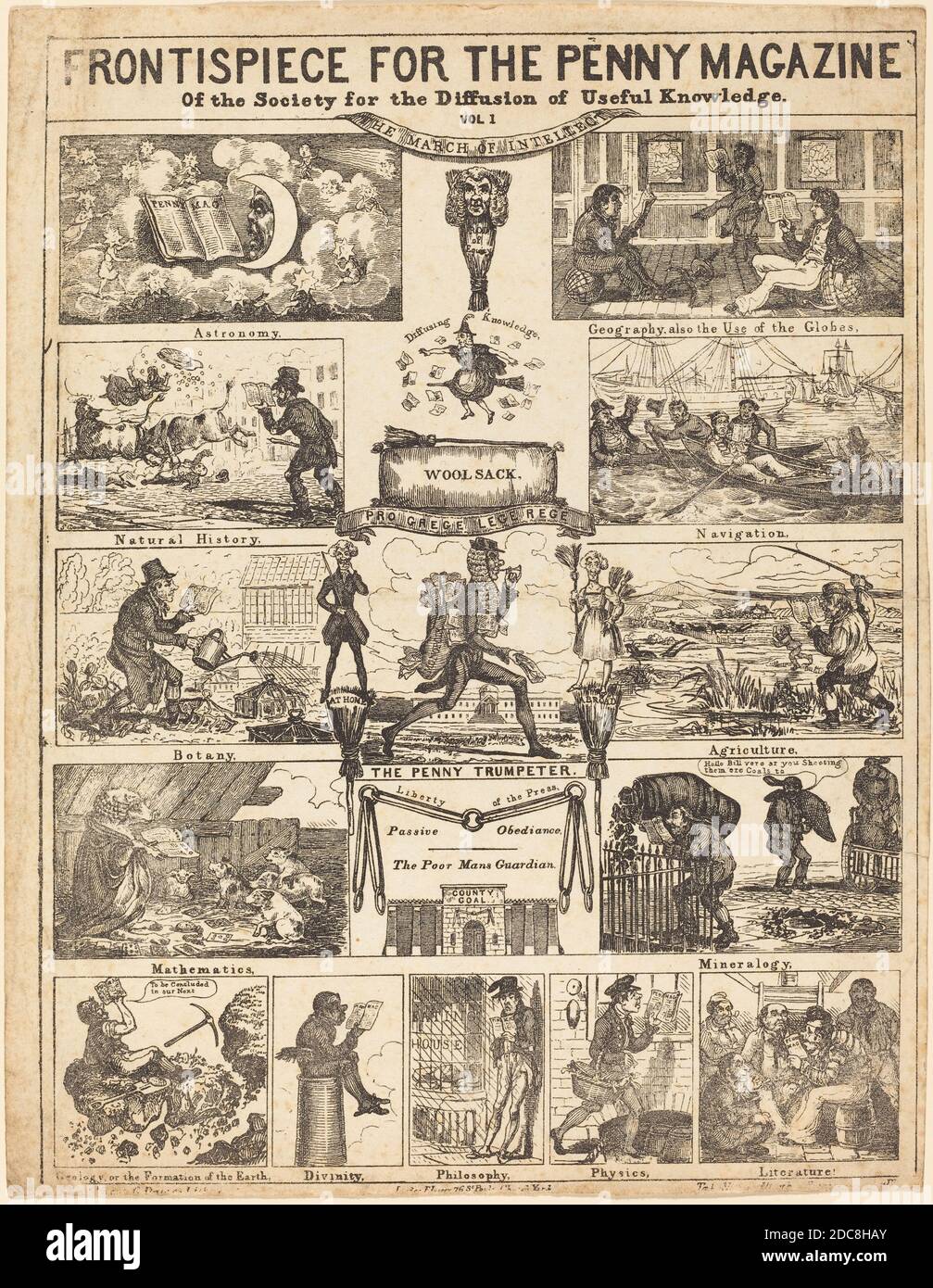 British 19th Century, (artist), Frontispiece for the Penny Magazine of ...