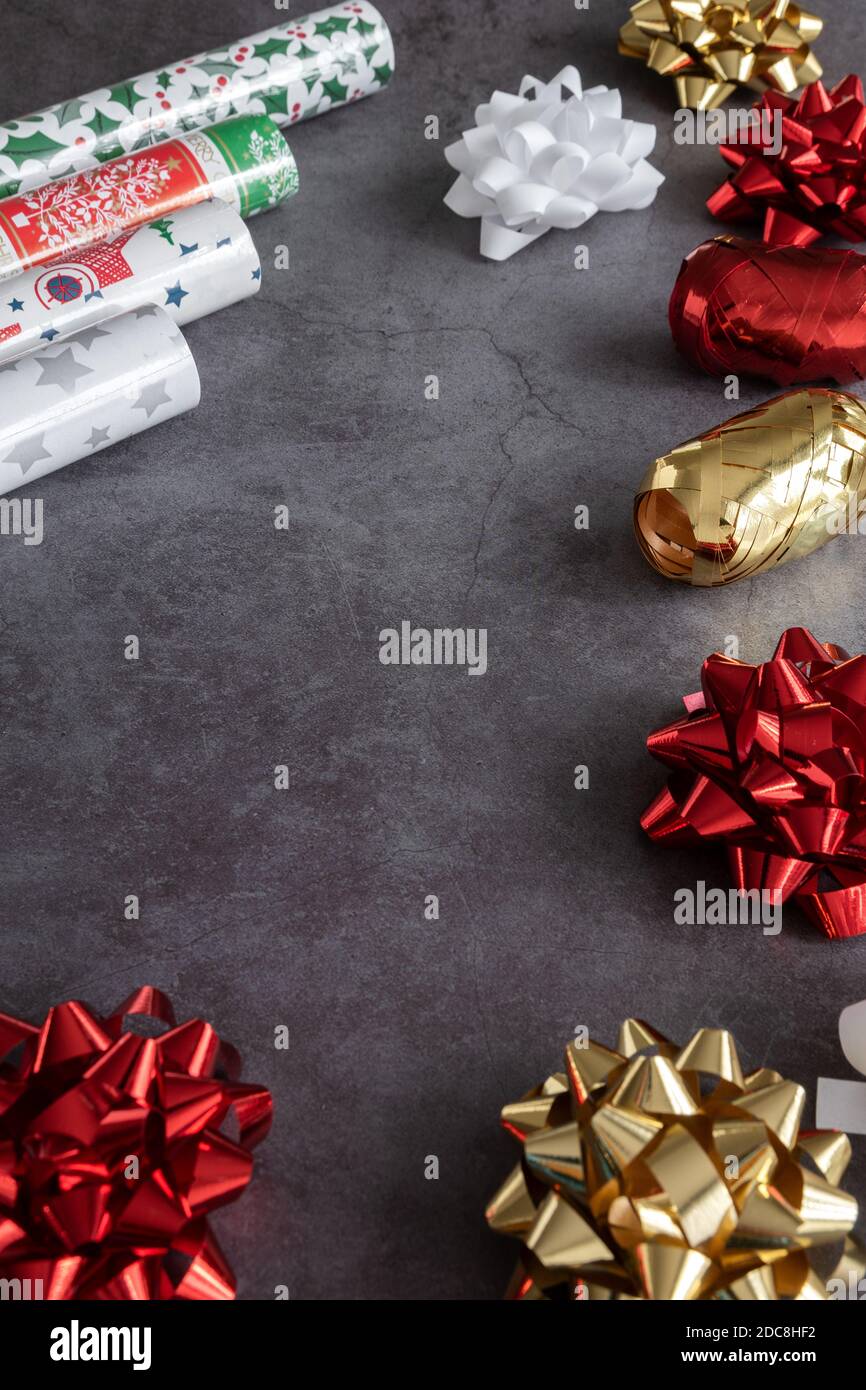 Christmas wrapping paper for wrapping packages Stock Photo - Alamy