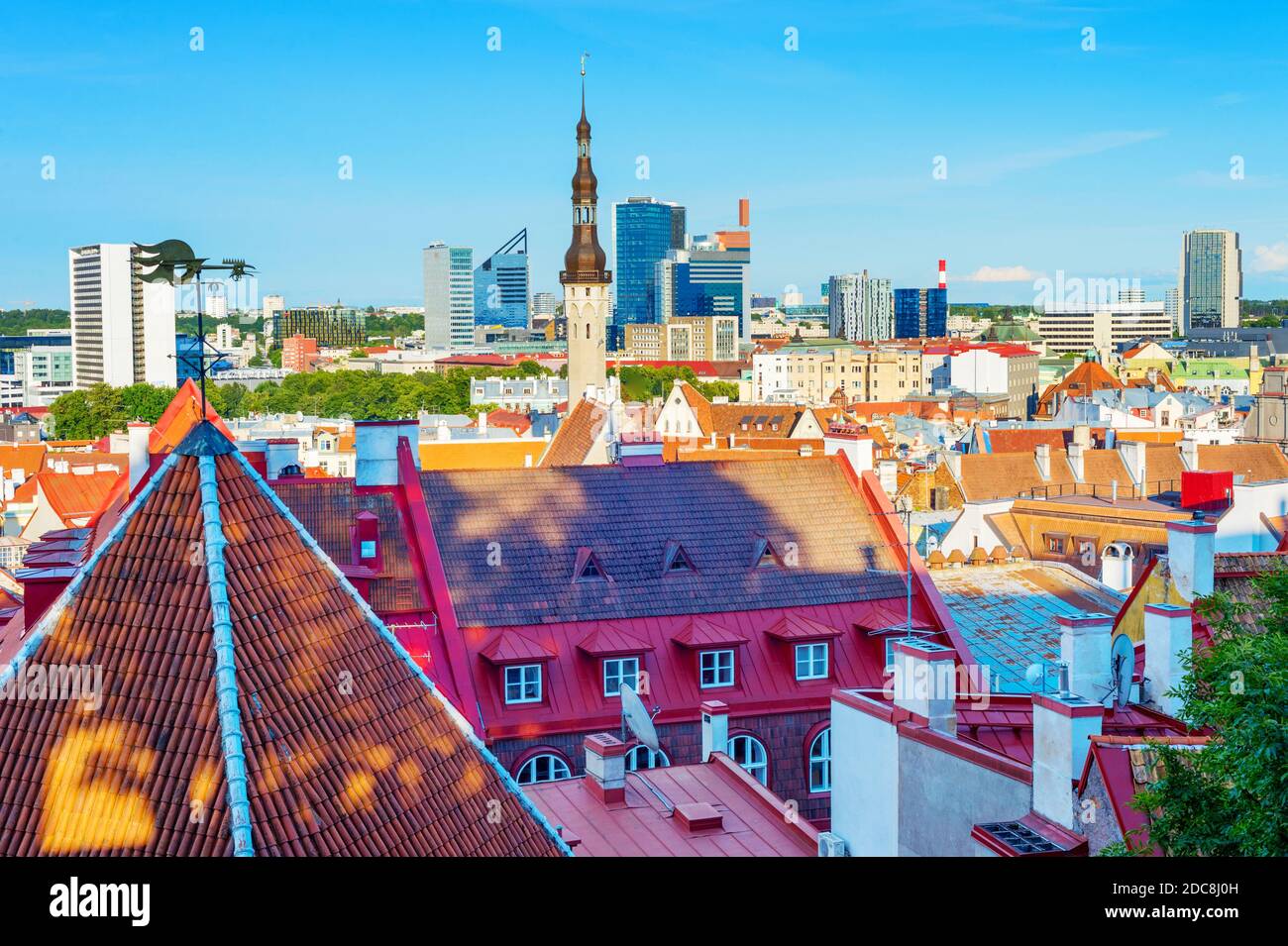 Skyline Of Tallinn With Modern And Traditional Architecture Estonia Skyline Of Tallinn With Modern And Traditional Architecture Estonia