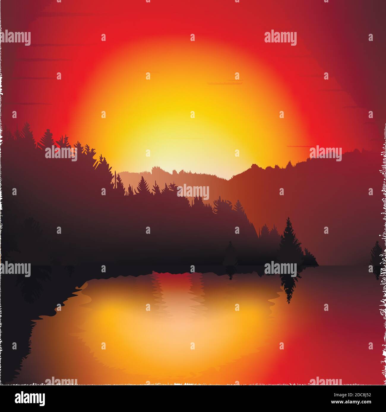 Beautiful lake forest hills Stock Vector Images - Alamy