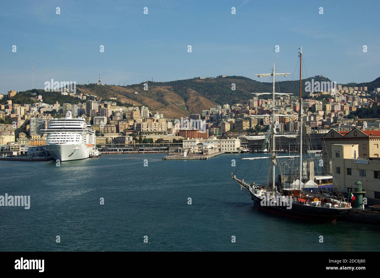 Genoa harbour, Italy Stock Photo - Alamy