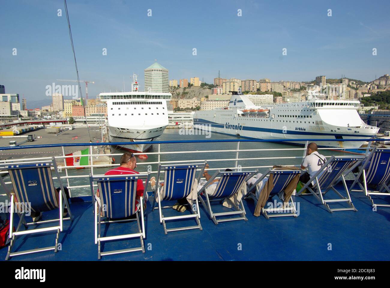 Genoa harbour, Italy Stock Photo - Alamy