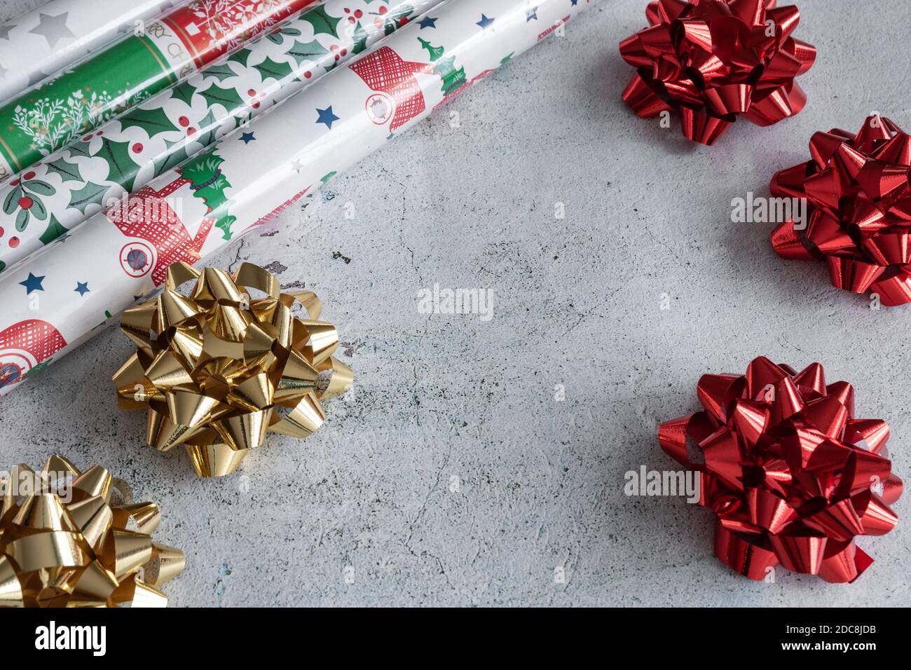 Christmas wrapping paper for wrapping packages Stock Photo - Alamy