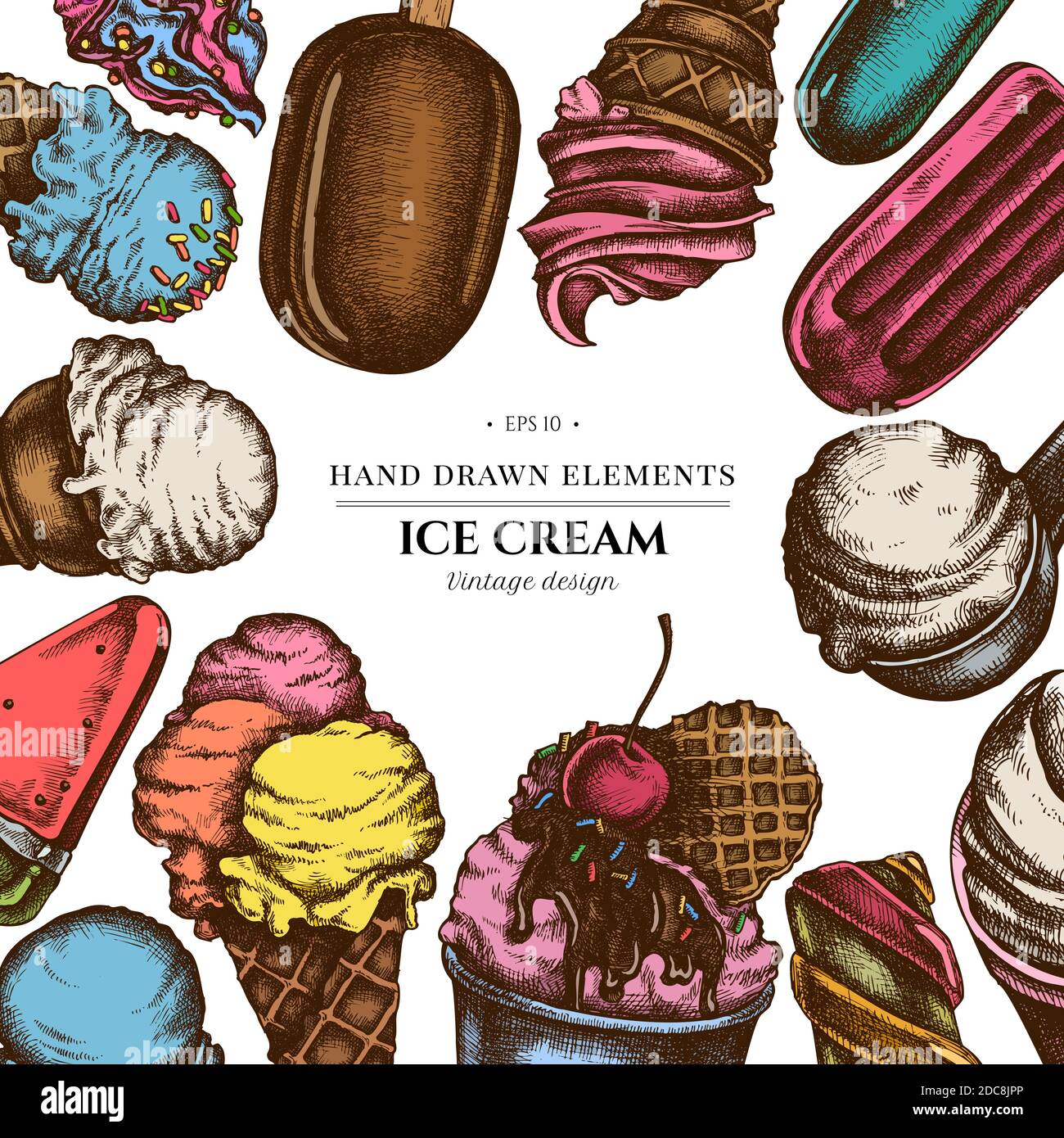 Colored ice cream design Stock Vector Image & Art - Alamy