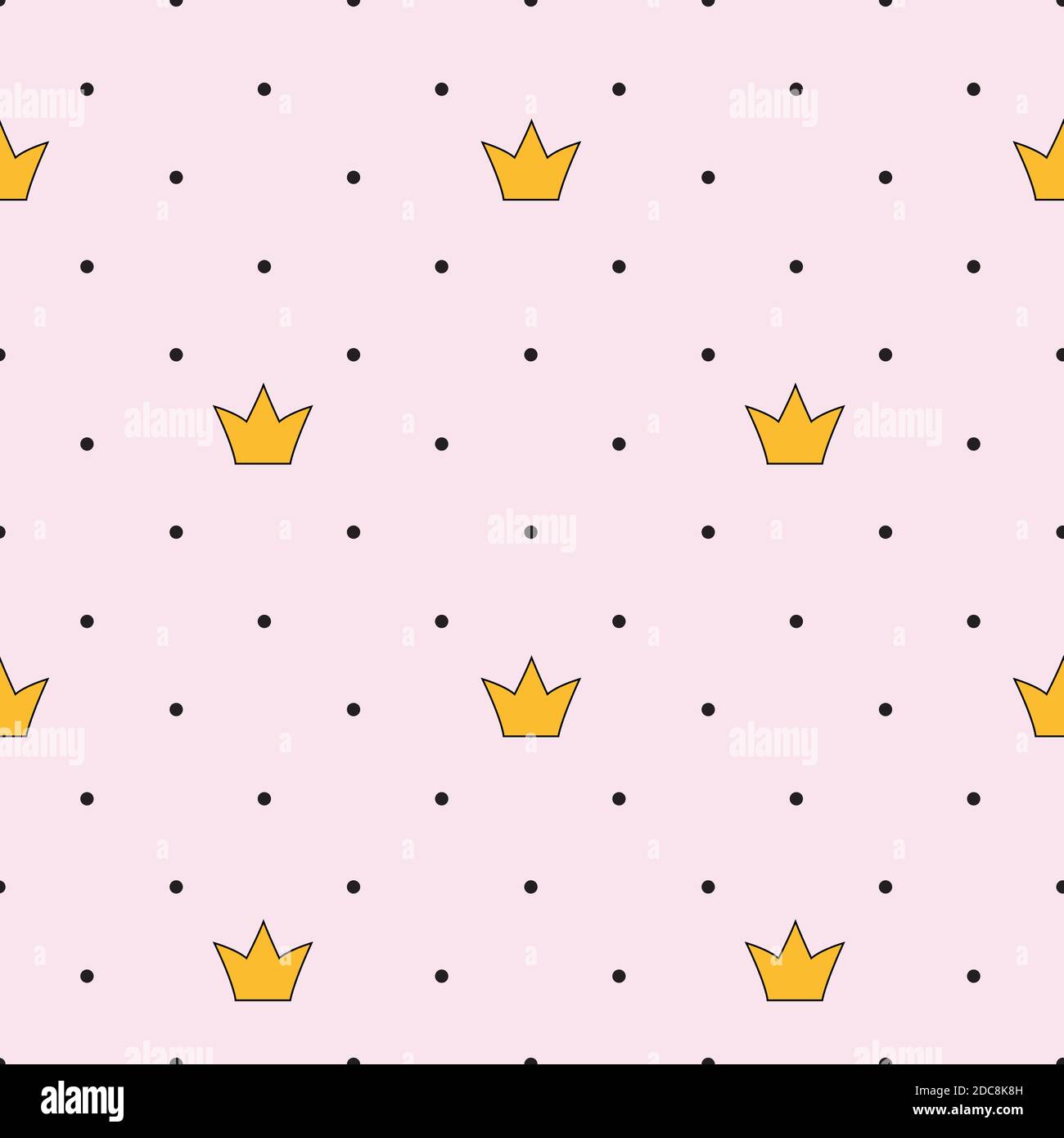 Princess Crown Seamless Pattern Background Illustration Stock Photo - Alamy