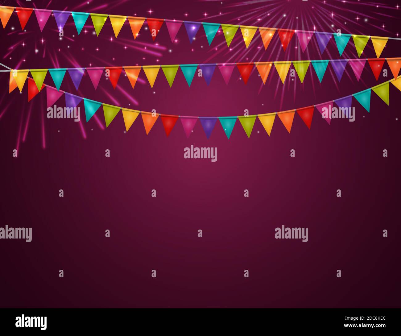 Party Background with Flags Illustration Stock Photo - Alamy