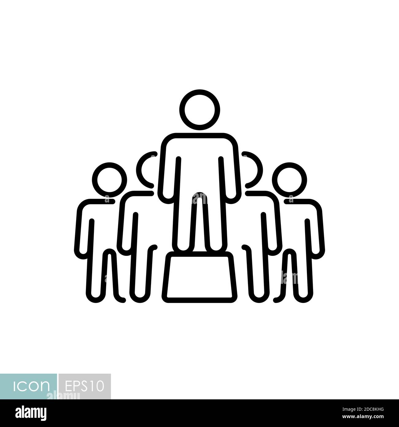 Person speaking in front of crowds vector icon. Demonstration, protest ...