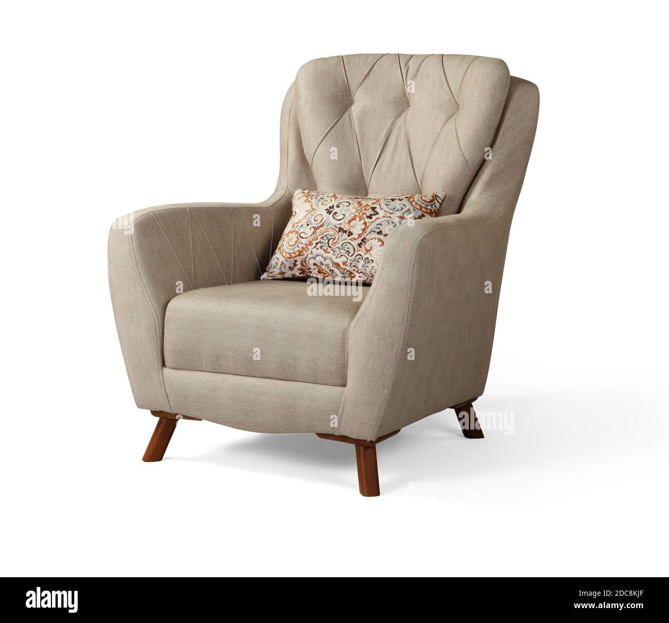 Single sofa modern comfort on white background . corner view Stock ...