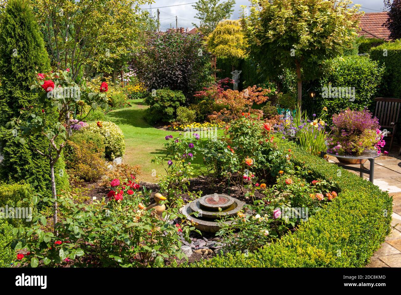 English domestic garden in summer time Stock Photo - Alamy