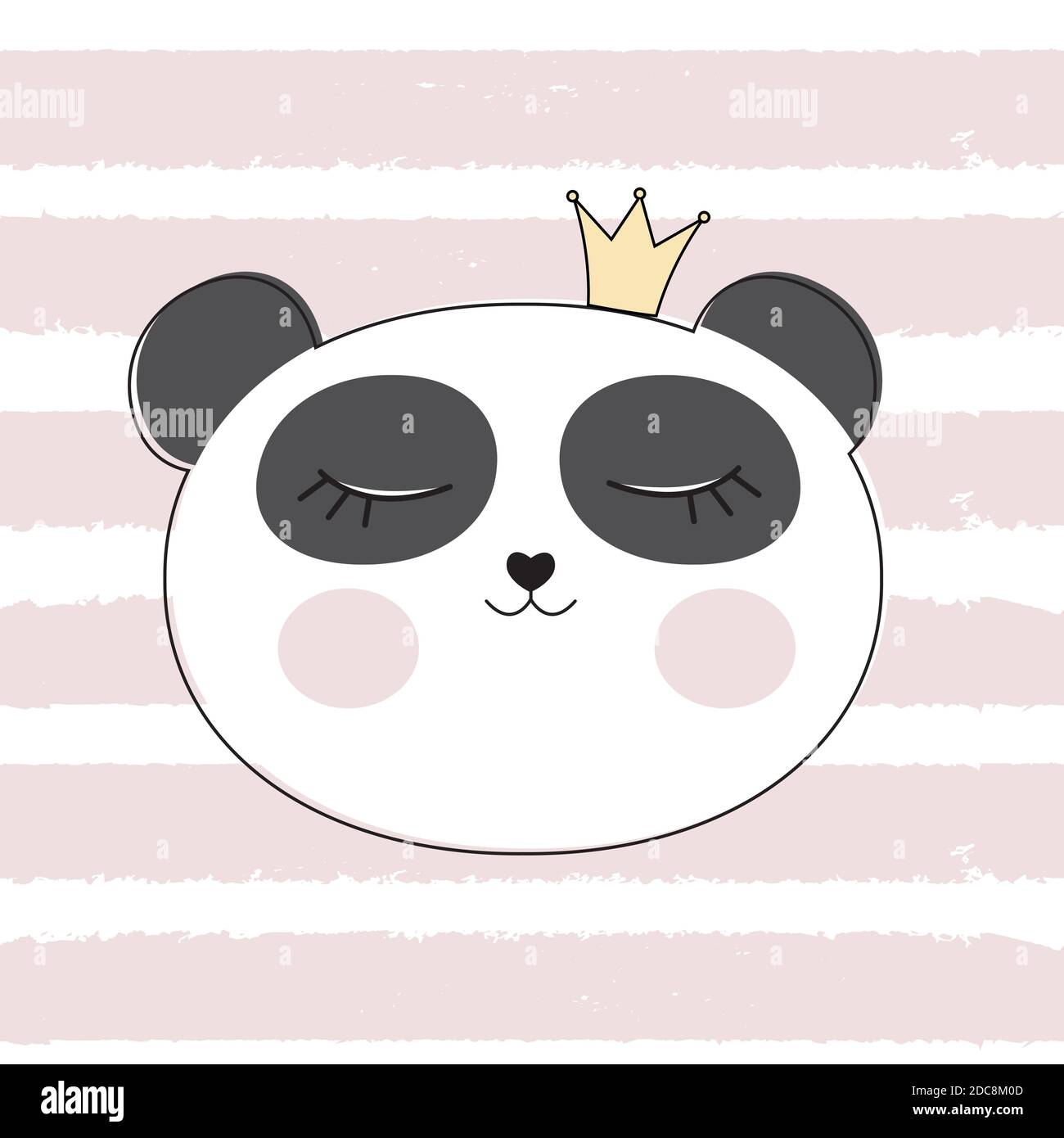 Little Cute Panda Princess Illustration Stock Photo - Alamy