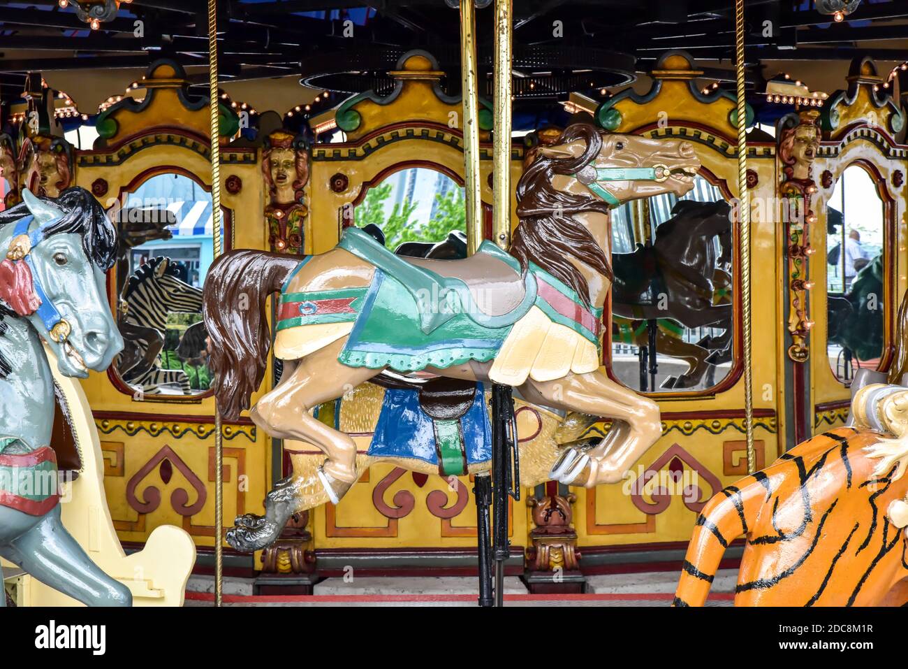 City amusement and entertainment park amusement rides Stock Photo - Alamy