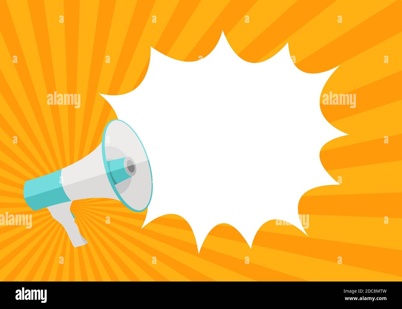Megaphone and Speech Bubble Illustration Stock Photo - Alamy