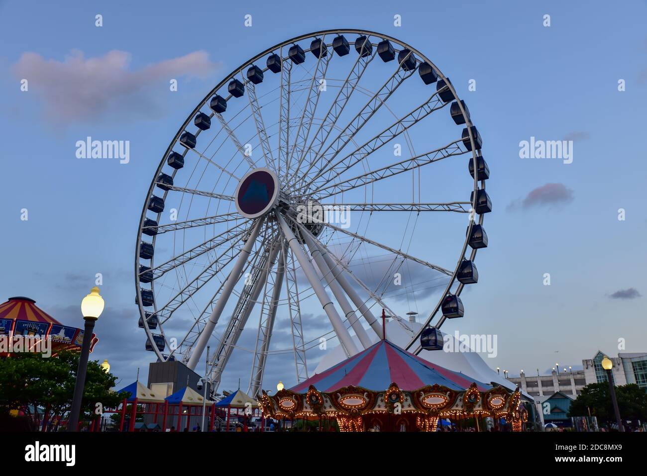 City amusement and entertainment park amusement rides Stock Photo - Alamy