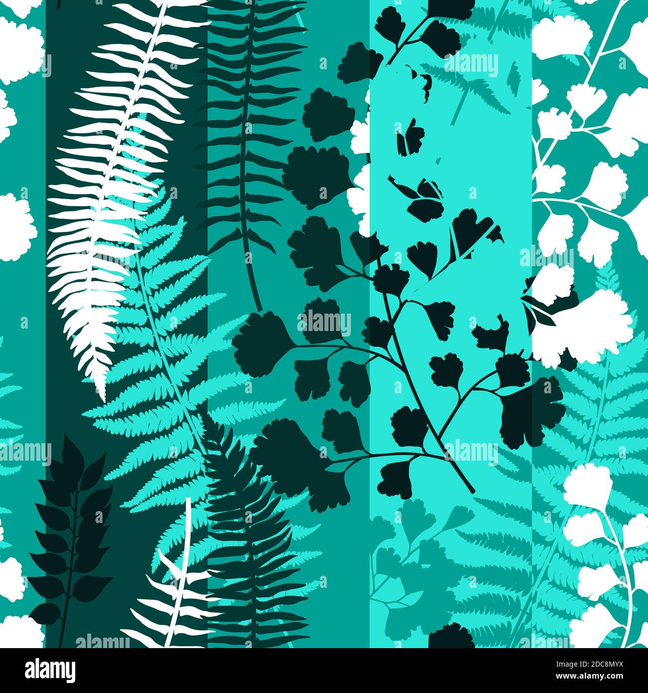 A beautiful illustration of a seamless green floral pattern Stock Photo ...