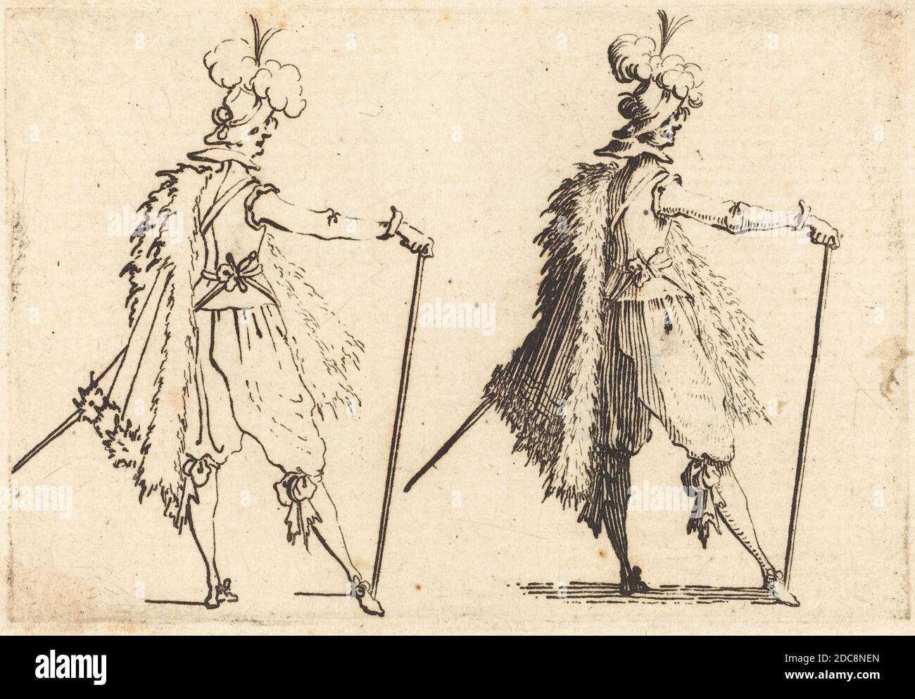 Jacques Callot, (artist), French, 1592 - 1635, Gentleman with Cane ...