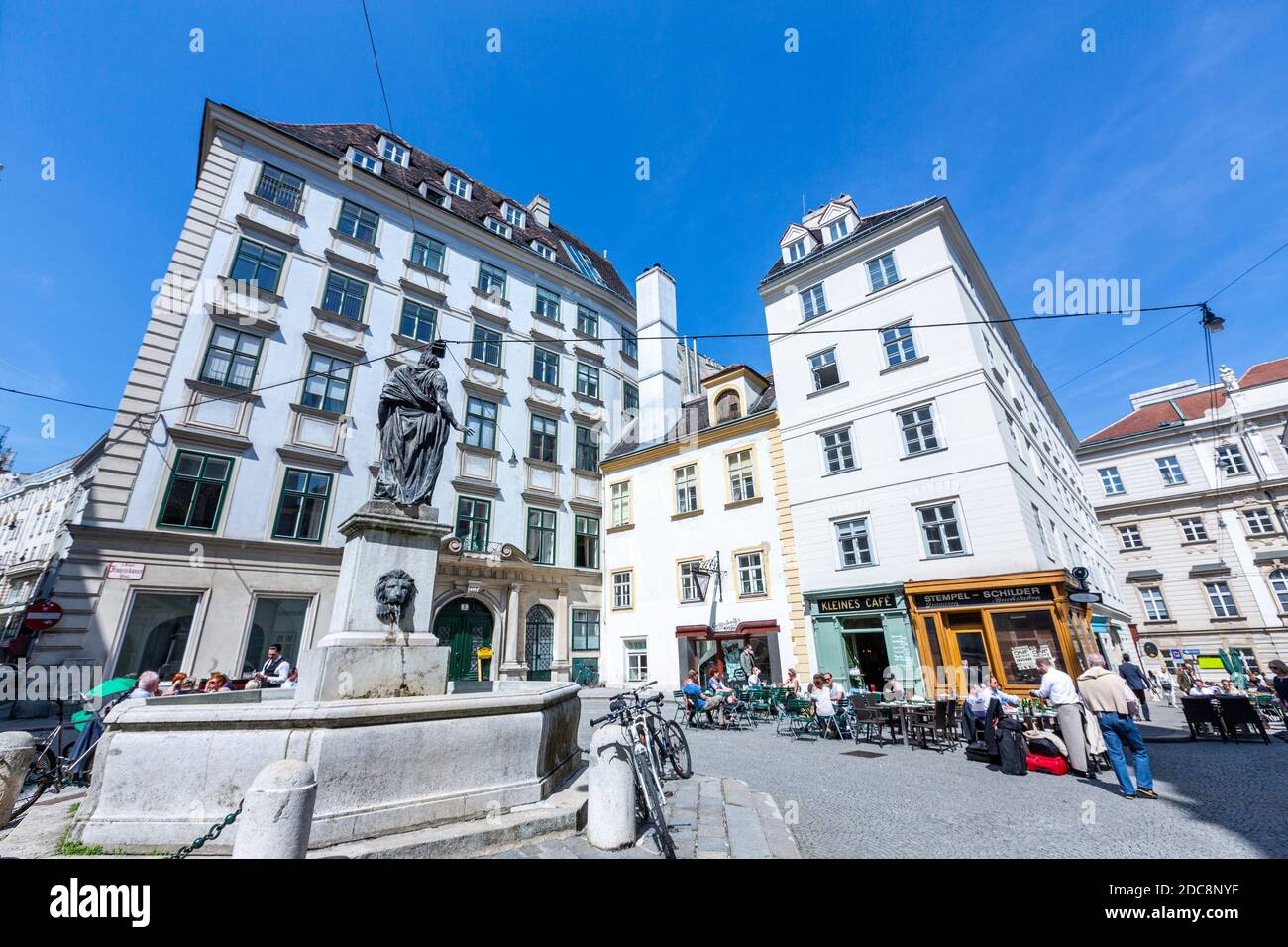 Mosesbrunnen statue in Franziskanerplatz, Vienna, Austria Stock Photo ...