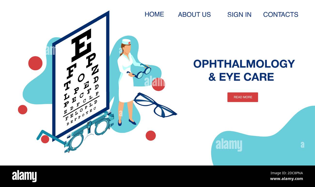 Eyesight diagnostics concept. Vector landing page of an ophthalmology ...