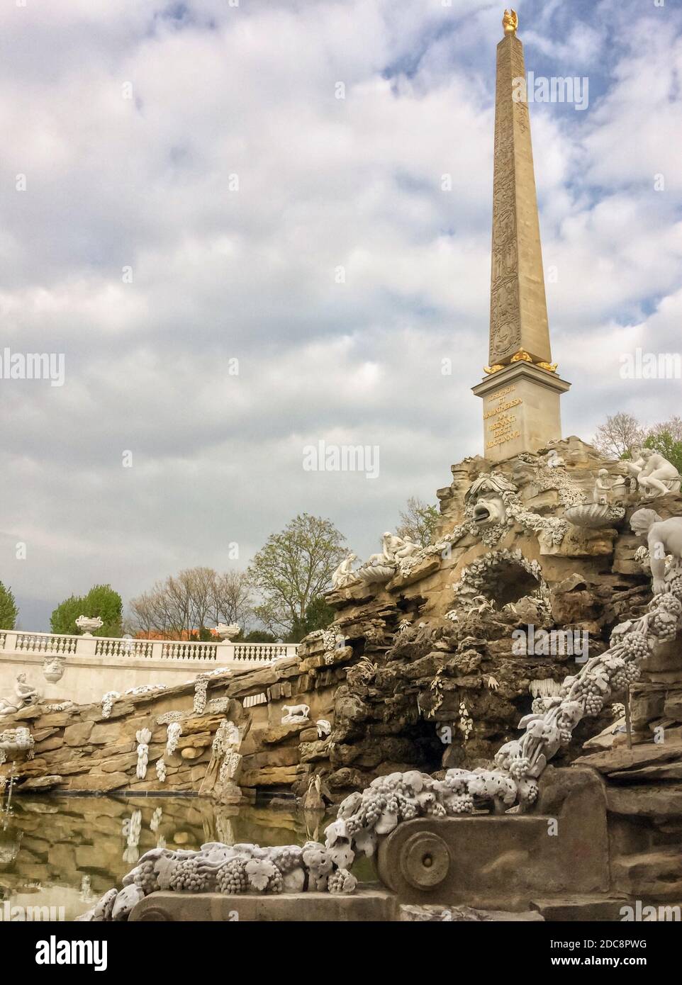 high obelisk in Egyptian style, high Egyptian-style obelisk, many ...