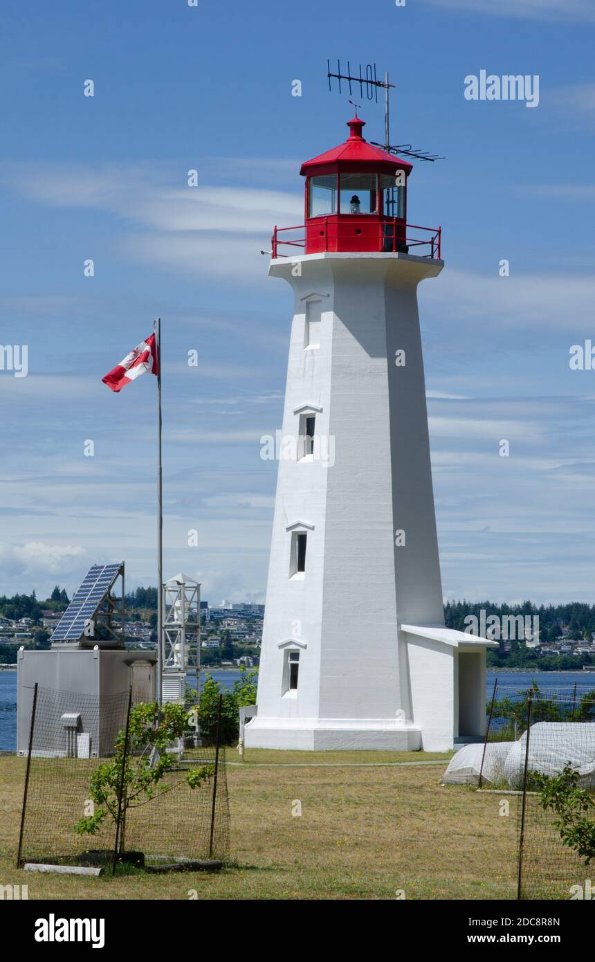 Cape Mudge Lighthouse in Quathiaski Cove, Quadra Island, British ...