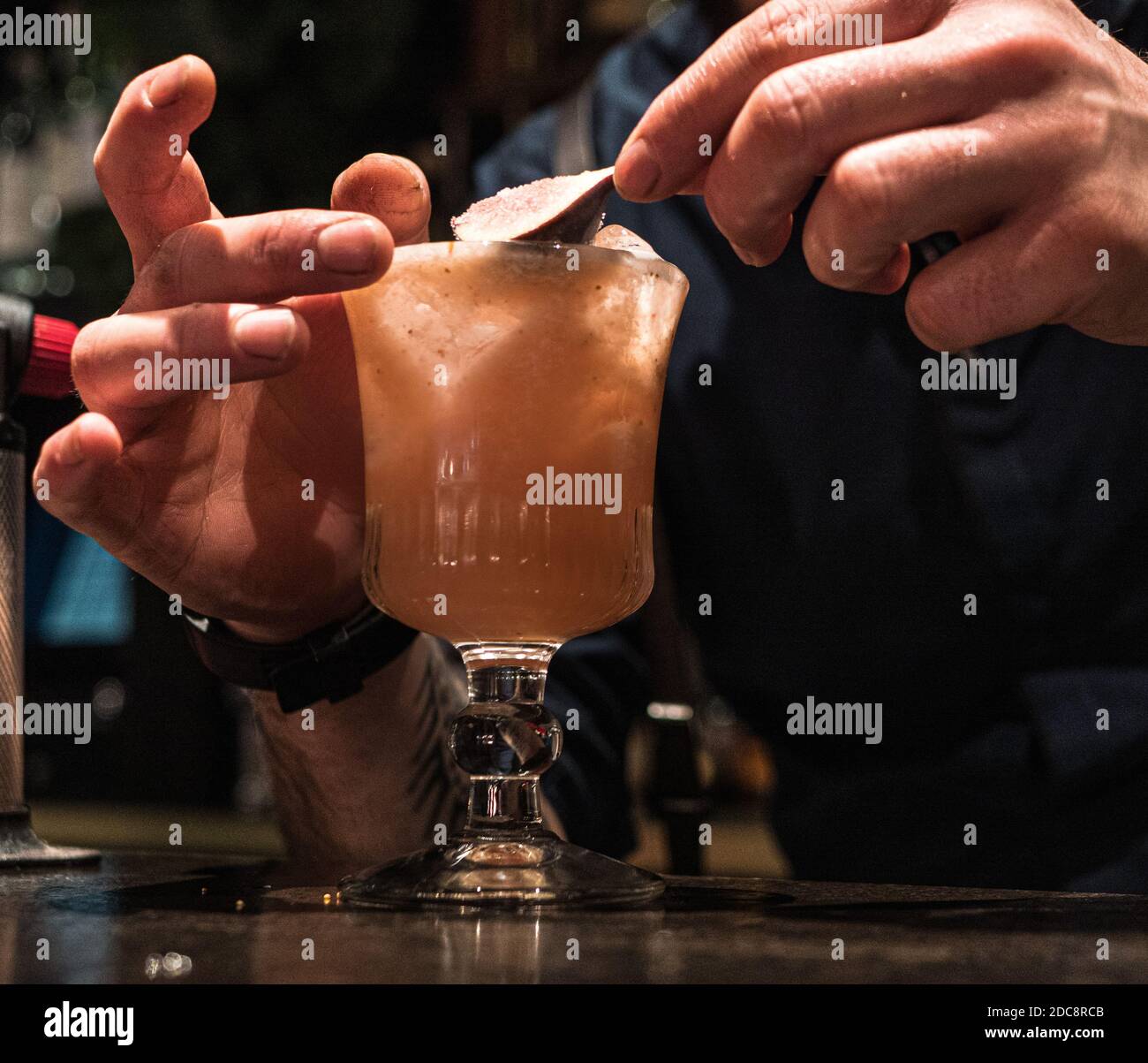 Finish preparation of a cocktail during a masterclass Stock Photo - Alamy