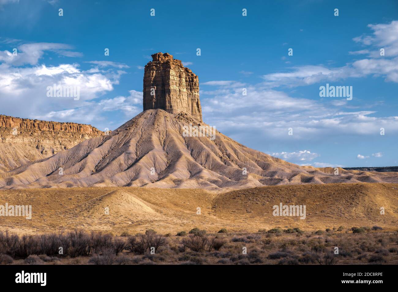 Rising above the nearby flatlands, Ute Mountain forms a majestic ...