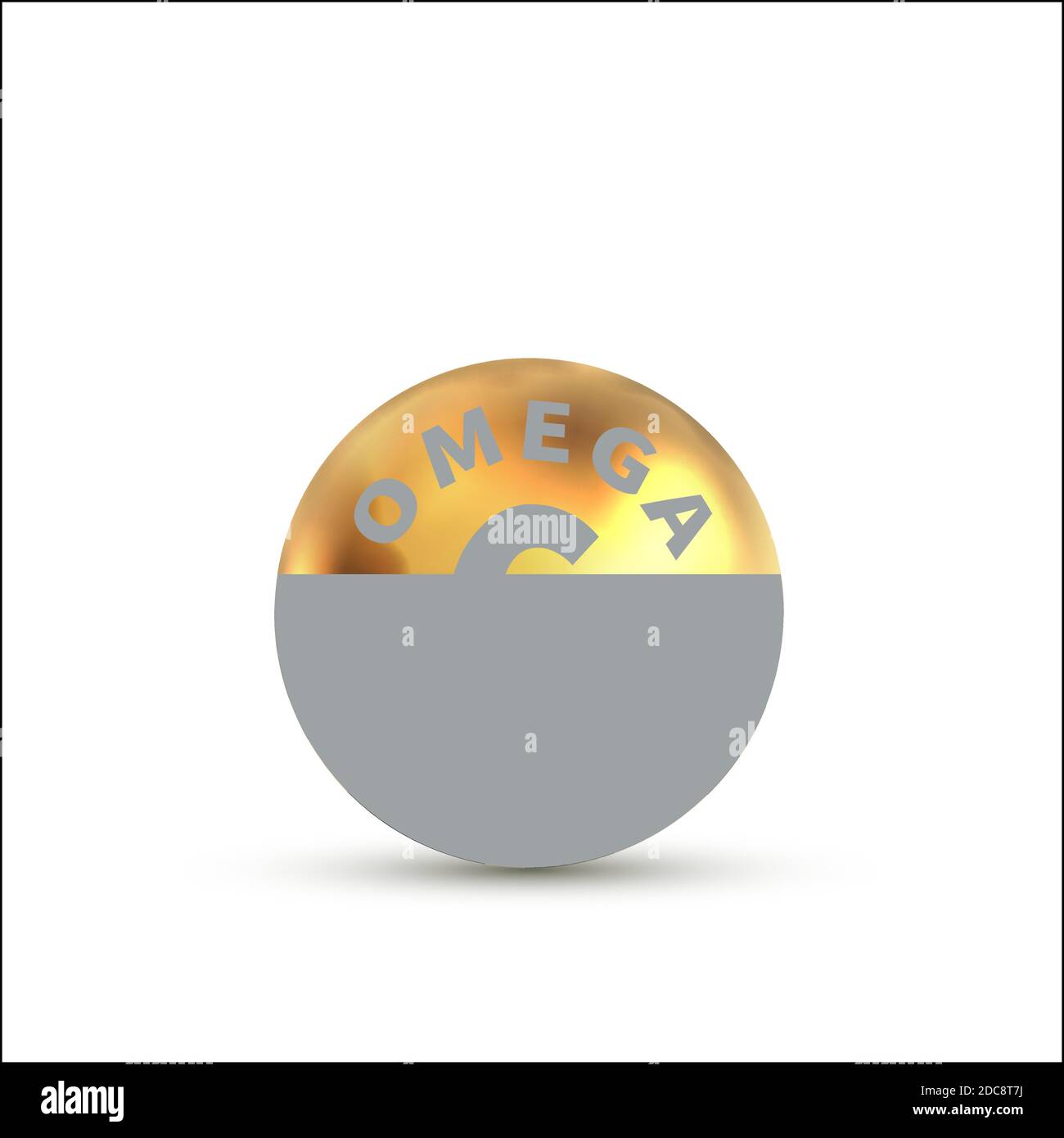 Bright glossy icon of omega 6 isolated on white Stock Vector Image ...