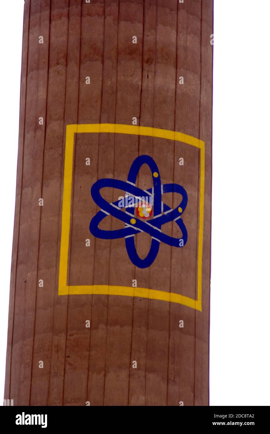 nuclear power or atomic energy symbol, energy production and ...