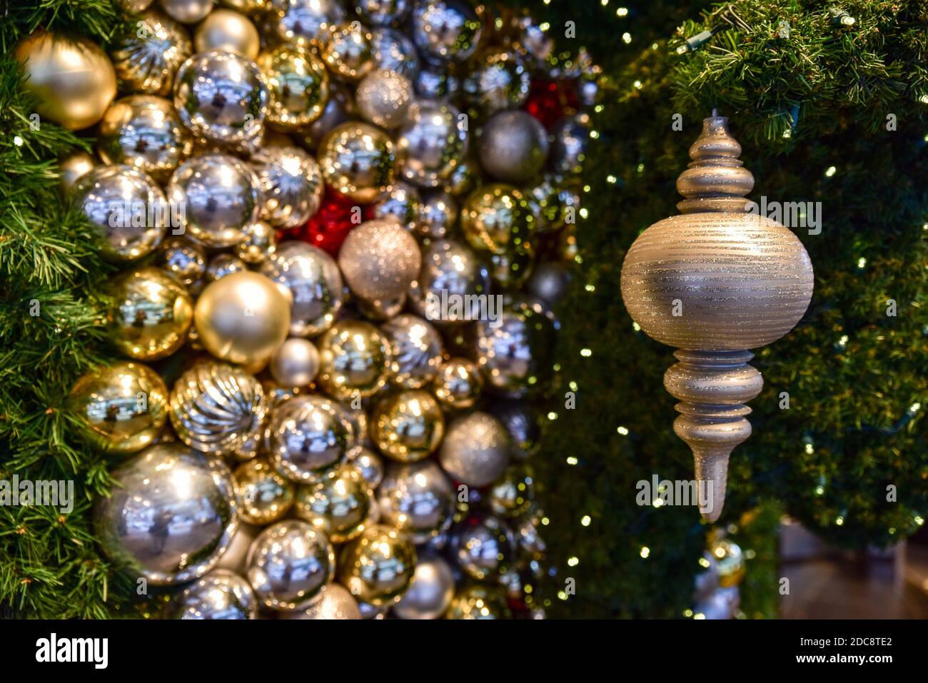 Christmas decorations, lights and ornaments Stock Photo - Alamy
