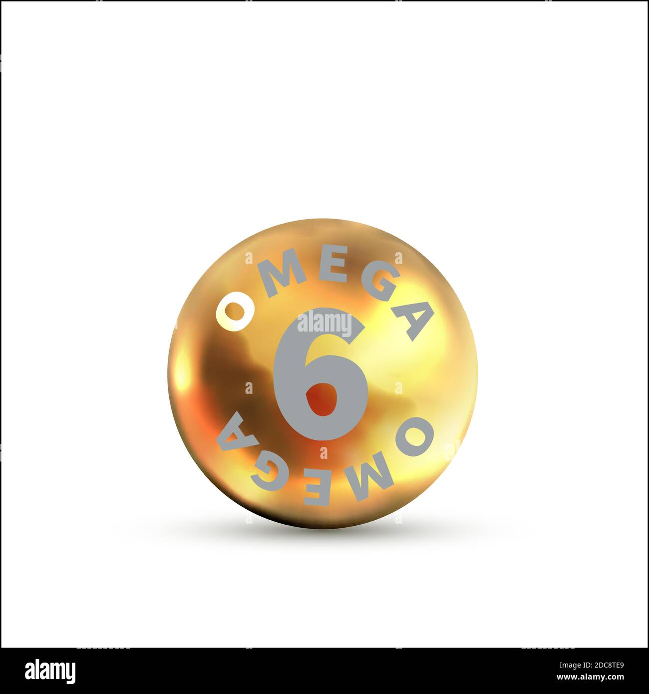 Bright glossy icon of omega 6 isolated on white Stock Vector Image ...