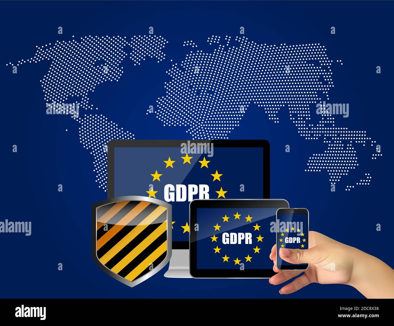 GDPR - General Data Protection Regulation Background. Illustration ...