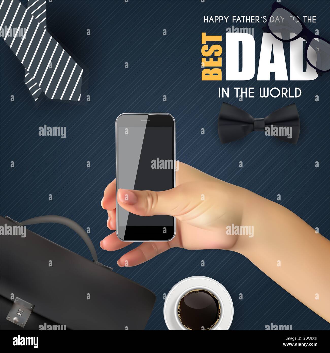 Happy Fathers Day Background. Best Dad Illustration Stock Photo - Alamy