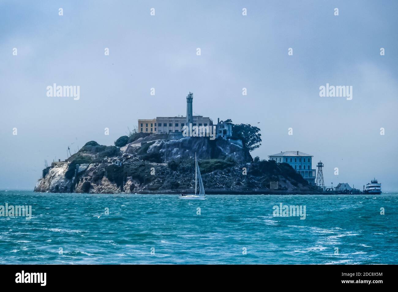 Alcatraz Island and Alcatraz Prison which is located in San Francisco ...