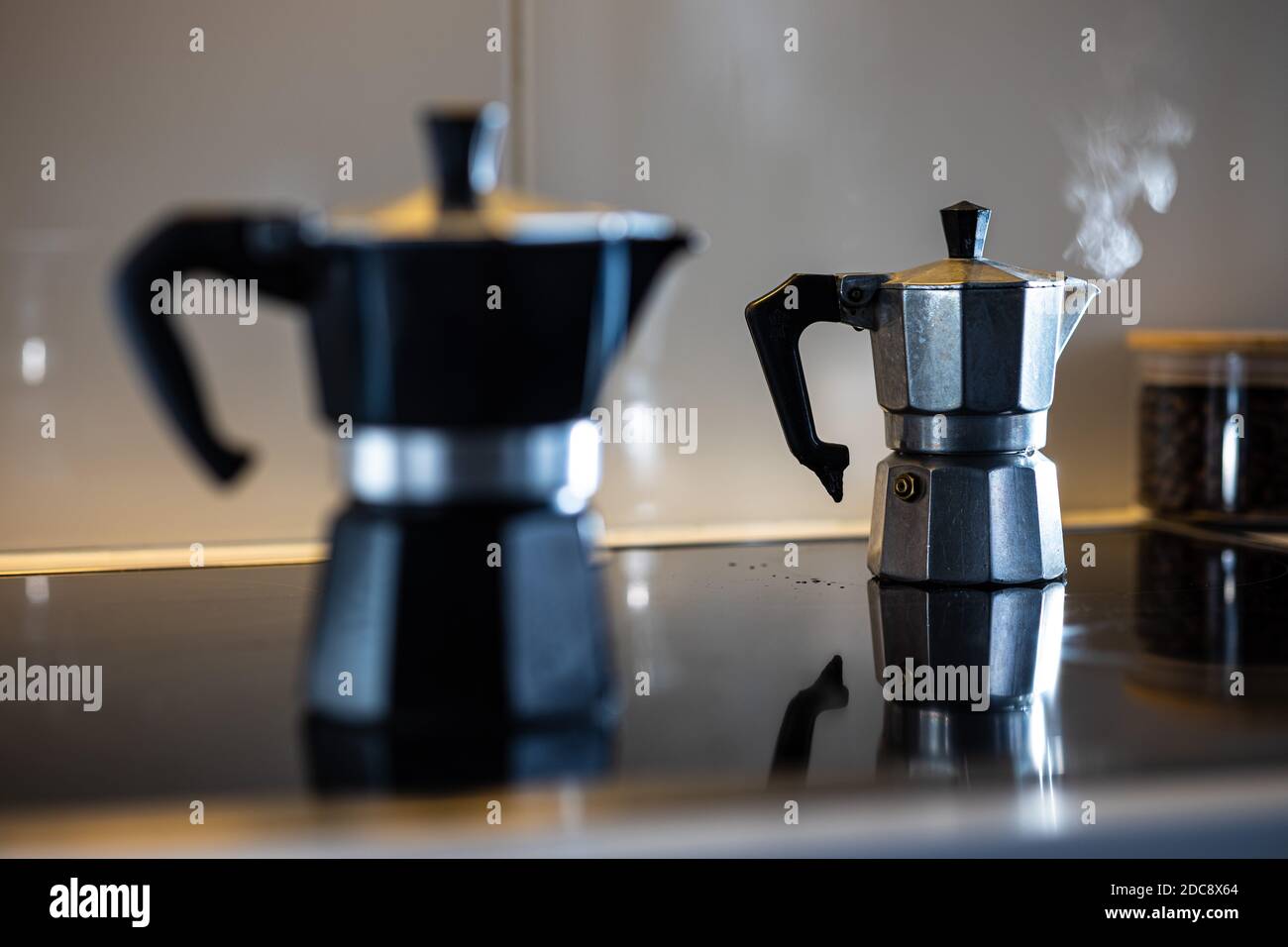 Italian style stove top coffee maker Moka pot Stock Photo - Alamy