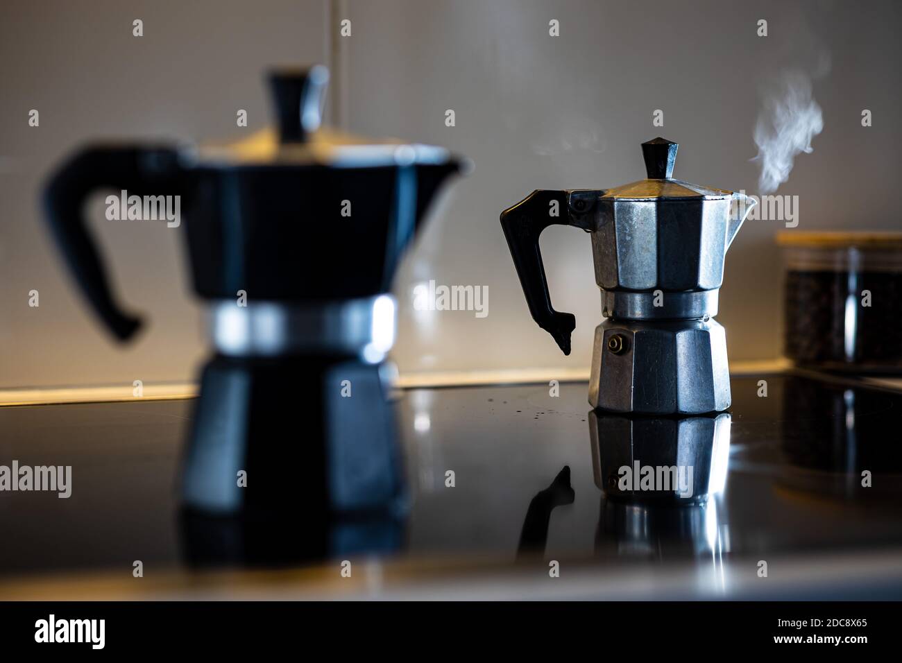 Italian style stove top coffee maker Moka pot Stock Photo - Alamy