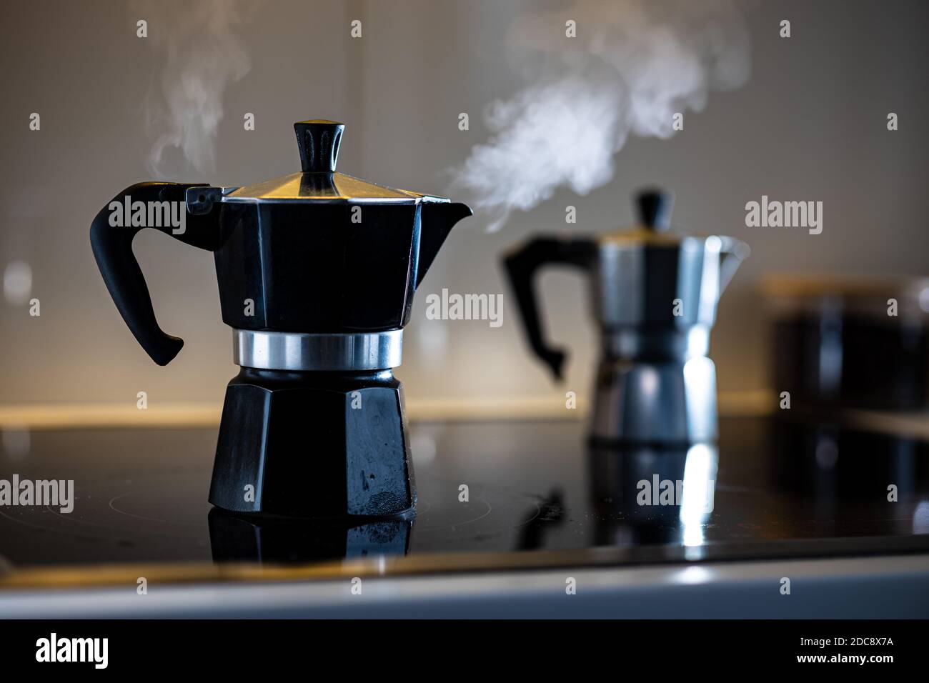 Italian style stove top coffee maker Moka pot Stock Photo - Alamy