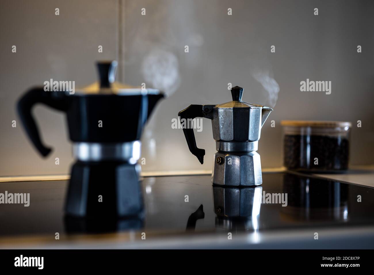 Italian style stove top coffee maker Moka pot Stock Photo - Alamy
