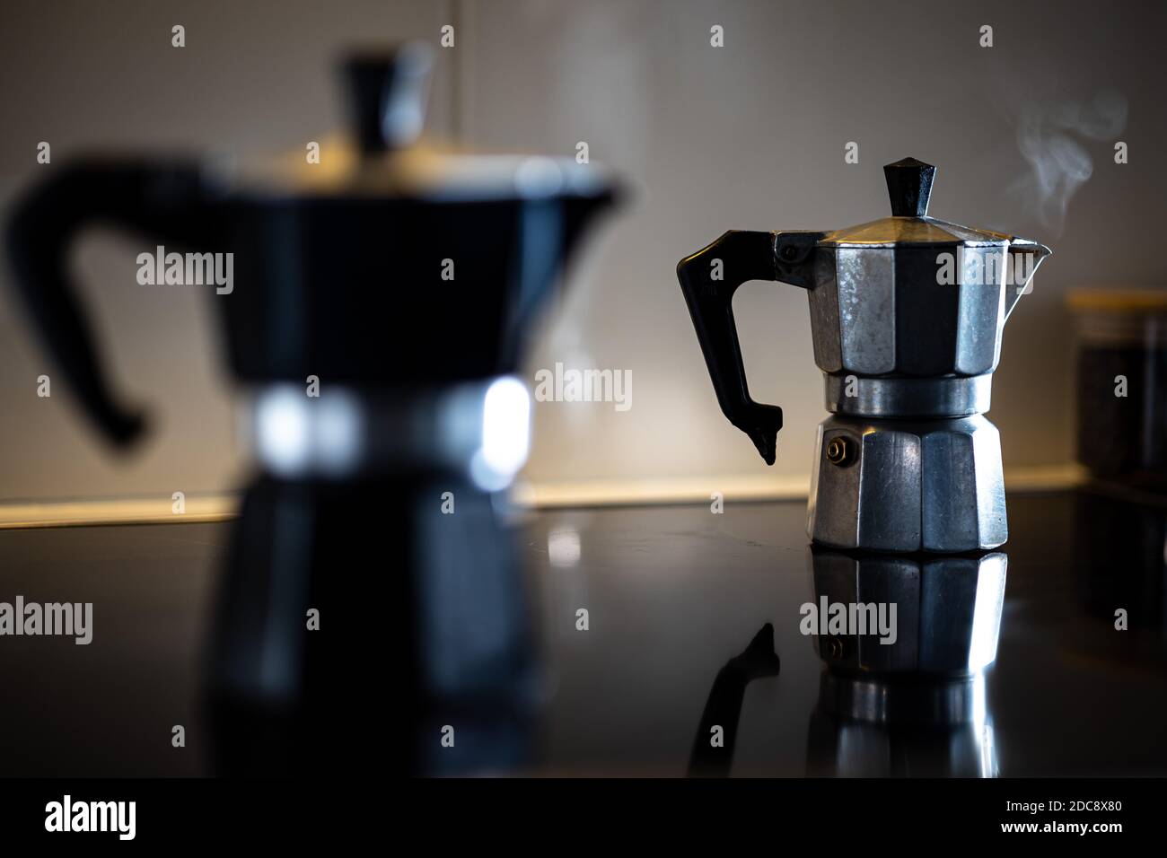 Italian style stove top coffee maker Moka pot Stock Photo - Alamy