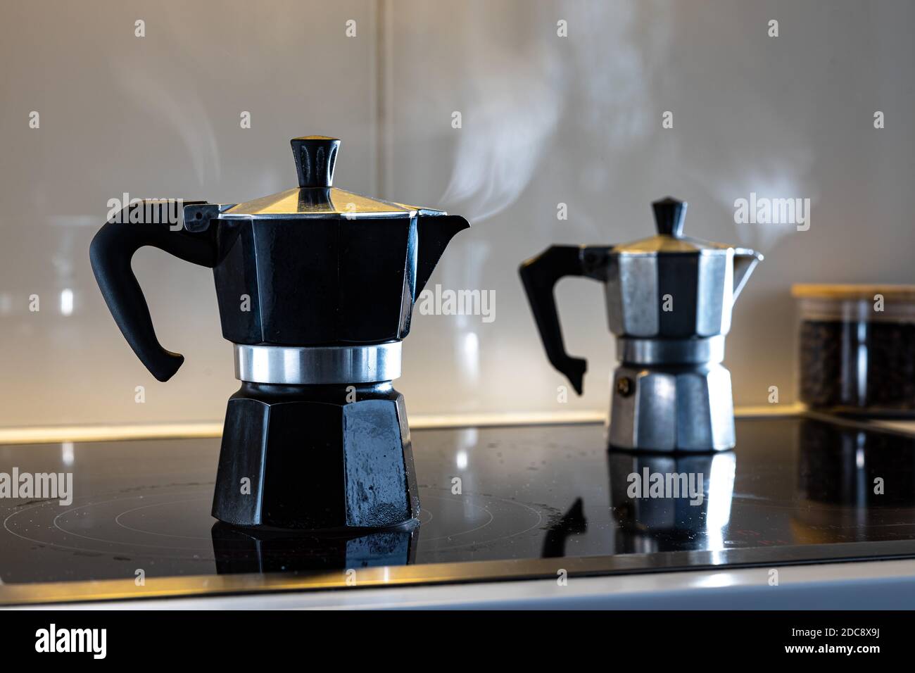 Italian style stove top coffee maker Moka pot Stock Photo - Alamy