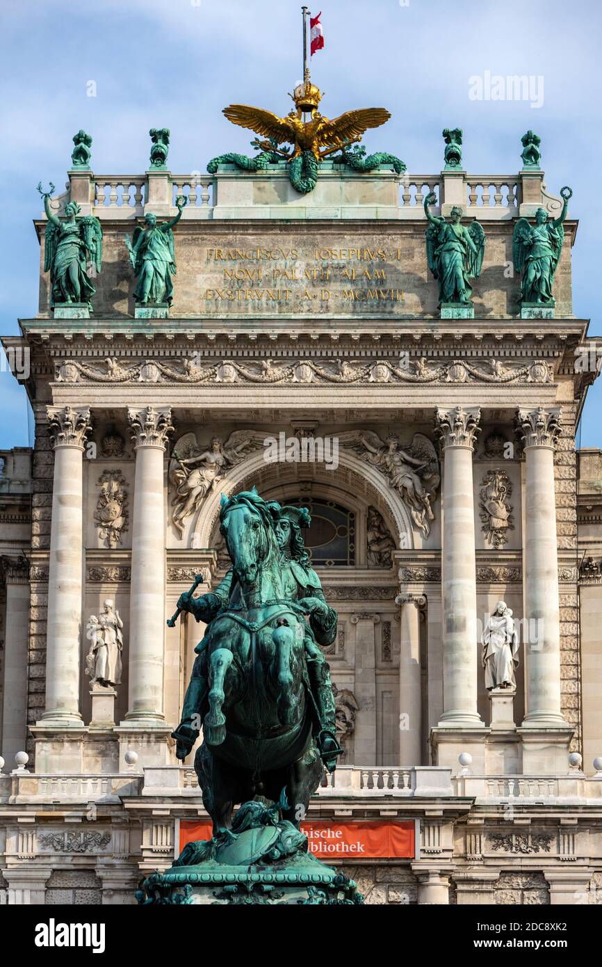 Prince Eugene Statue, Hofburg, Heldenplatz, Vienna, Austria Stock Photo ...