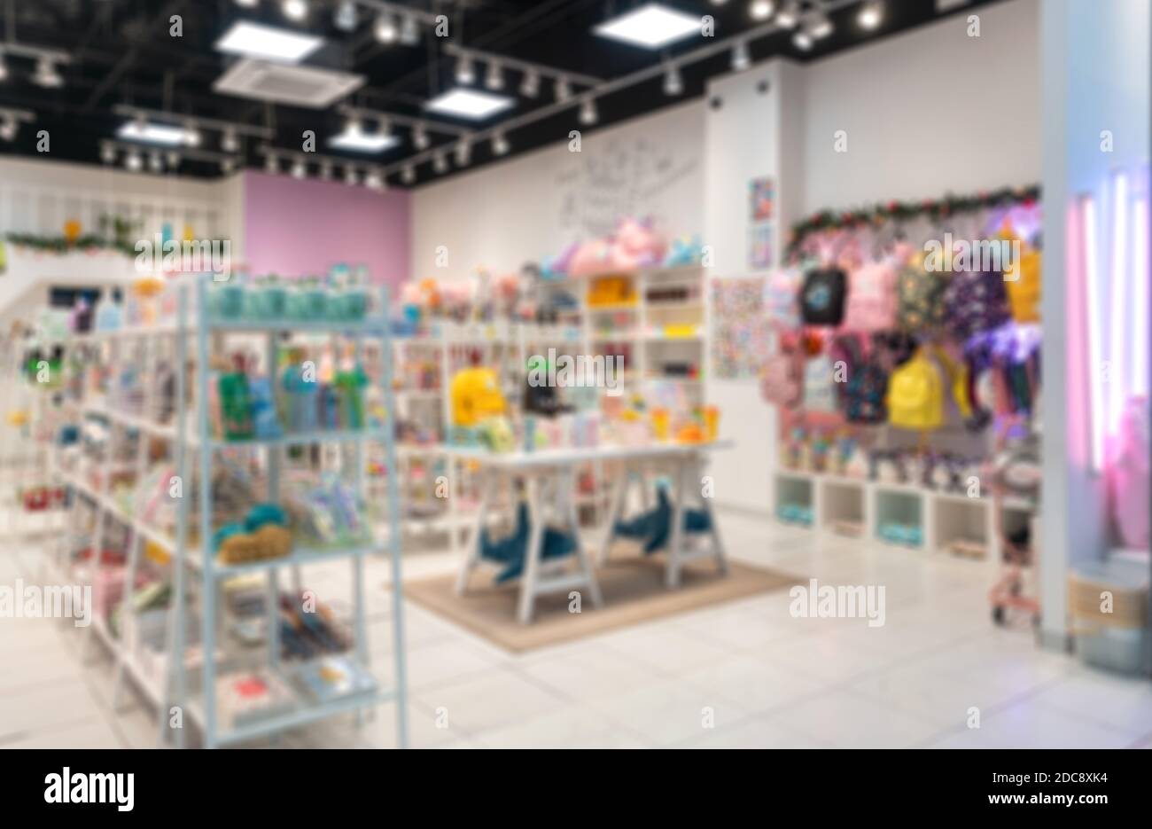 Blurred supermarket. Selling goods in a retail store Stock Photo - Alamy