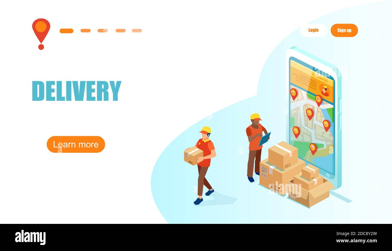 Parcel being delivered Stock Vector Images - Alamy